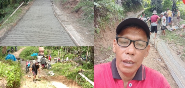 Pembangunan jalan tani di Desa Pasiang yang disponsori Caleg PDIP Anwar ...